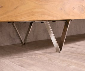 DELIFE Designový TV stolek Wyatt 175 cm akácie přírodní 2 dvířka 1 výklopná dvířka