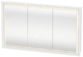 Duravit L-Cube - Zrcadlová skříňka s LED osvětlením, vestavná, 700x1200x155 mm, 3 dvířka, bílá LC7653000001000