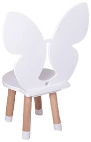 Manibox Dětská dřevěná židle MOTÝL + jméno ZDARMA Zvolte barvu: Bílá