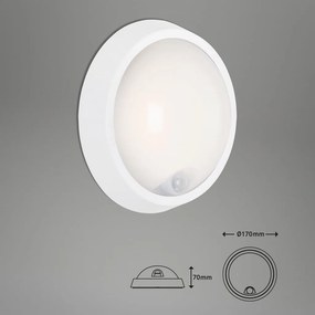BRILO 3352016 LED venkovní svítidlo s čidlem, pr. 17 cm, 12 W, bílé (starý kód: BRILO 3352-016) - BRILO