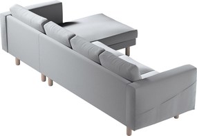 Potah na pohovku IKEA Norsborg 4-místná se šezlongem barva šedá látka sametová
