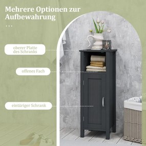 Costway Koupelnová skříňka koupelnová s otevřenou přihrádkou úložná, černý