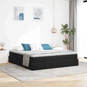Postel s úložným prostorem a matrací Černá 180 x 200 cm samet 3370363