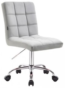 Velurová židle na kolečkách TOLEDO - světle šedá