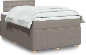 Box Spring Postel S Matrací Textil Taupe tlačítka 120 x 200 cm