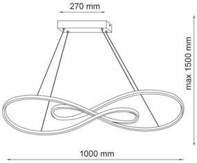 LED Lustr na lanku ZUMBA LED/50W/230V zlatá