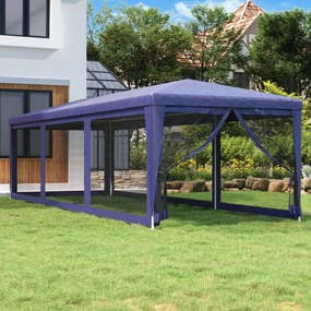 Party stan s 8 síťovanými bočnicemi modrý 3 x 9 m HDPE 319242