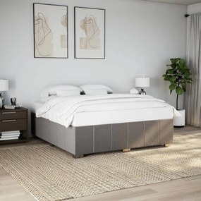 Rám postele bez matrace taupe 200 x 200 cm textil 3284864