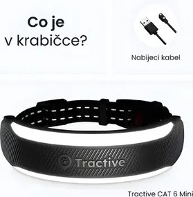 Tractive CAT 6 Mini černá / GPS obojek pro kočky / Živé sledování polo