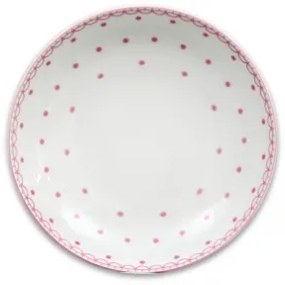 Porcelánový talíř hluboký, Thun, Tom, Růžové puntíky