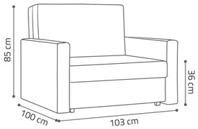 Rozkládací křeslo Viva BIS I Spirit 15 šedé - FALCO