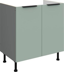 ARIA sa | dolní skříňka 80 ZL 2F dřezová | 80 cm | ANTI FINGERPRINT povrch | antracit/aquamarine