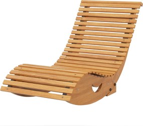 Houpací křeslo Outsunny, Dřevěné houpací lehátko, Zahradní lehátko, Ergonomické houpací křeslo s tvarem S, Ochrana proti naklonění, nosnost až 120 kg