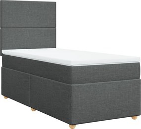 Box spring postel s matrací tmavě šedá 80 x 200 cm textil 3291101