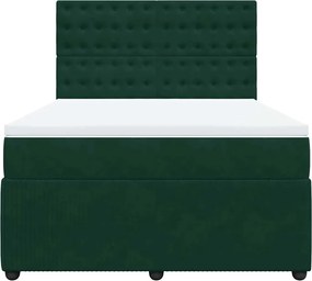 Box spring postel s matrací tmavě zelená 160x200 cm samet 3294697