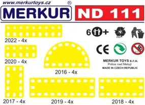 MERKUR ND111 Sada destiček / Doplněk ke stavebnici / plast / 24 ks / ž