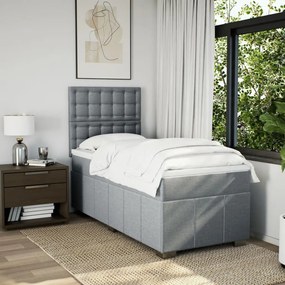 Box spring postel s matrací světle šedá 80 x 200 cm textil 3291509