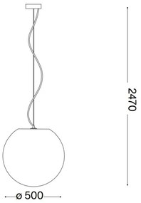 Ideal Lux - Lustr na lanku CARTA 1xE27/25W/230V pr. 50 cm bílá