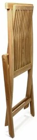Divero Gardenay 339 Luxusní balkonový set z týkového dřeva, 1 stůl + 2 skládací židle