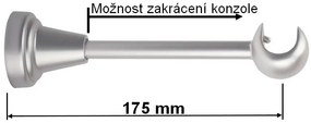 GARNÝŽE-HEBR Garnýž Cylinder crystal satina jednoduchá 190 cm