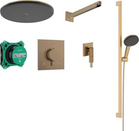 Hansgrohe Raindance Alive S - Sprchový set s termostatem pod omítku, s tělesem, průměr 30 cm, 3 proudy, kartáčovaný bronz 24622140
