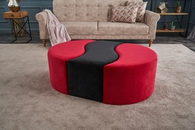 Atelier del Sofa Taburet Alya Puf - Red, Black, Černá, Červená