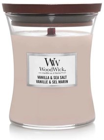 WoodWick - vonná svíčka Vanilla & Sea Salt (Vanilka & mořská sůl) 275g
