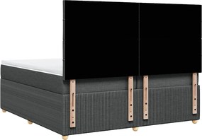 Box spring postel s matrací tmavě šedá 200x200 cm textil 3292164