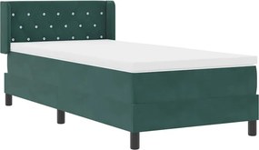 Postel s boxspringem s čelo Tmavě zelená 190 x 90 cm samet 3341393