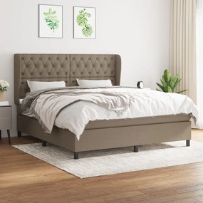 Box spring postel s matrací taupe 160x200 cm textil 3128217
