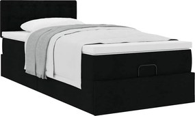Osmanský rám postele s matrací černá 90x190cm textil 3311589