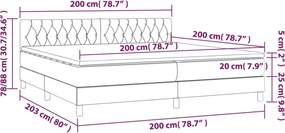 Box spring postel s matrací tmavě šedá 200x200 cm samet 3141504
