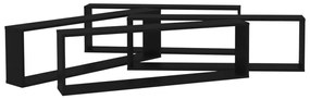 Nástěnné obdélníkové police 4 ks černé 100x15x30 cm dřevotříska - Default Title