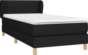 Box spring postel s matrací černá 90x190 cm textil 3126927