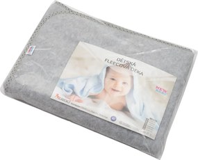 Dětská fleecová deka New Baby 100x75 šedá hvězdičky