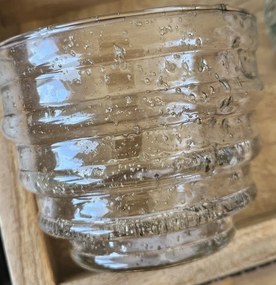 Čirý skleněný svícen Bellary stone - Ø 12*10 cm