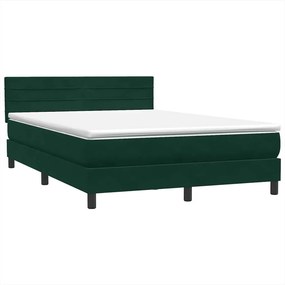 Box spring postel s matrací tmavě zelená 160x220 cm samet 3316362