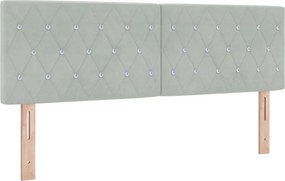 Postel s boxspringem s matrací Světle šedá 140 x 200 cm samet 3339110