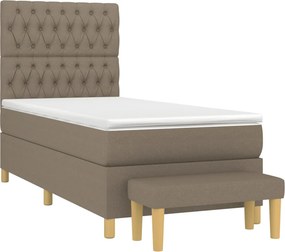 Box spring postel s matrací taupe 90x190 cm textil 3137361