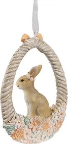 Závěsná dekorace králíček ve vajíčku - 7*2*10 cm