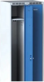 Kovová šatní skříňka S7, 2 oddíly, 1500 x 600 x 500 mm, demont, otočný zámek, grafitové dveře