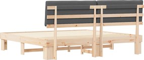 Rám postele s čalouněným čelem s čelo Tmavě šedá 200 x 200 cm 3398095