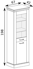 Obývací stěna ANTICA L | sestava E + stolek | 291 cm | dub lefkas | POSLEDNÍ KUSY