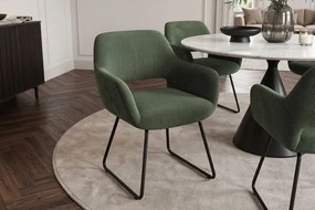 Designová jídelní židle Derrick zelený manšestr
