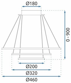Toolight Závěsné LED osvětlení Urban B7 G040-3CP černé