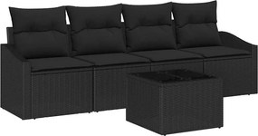 Set pohovek 5 ks Černá polyratan 3346593