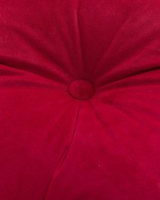 Sametový polštář Velvet s knoflíkem barva červená látka lesklé, sametová