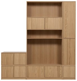 Modulární knihovna v dekoru dubu v přírodní barvě 227x243 cm Modulair – vtwonen