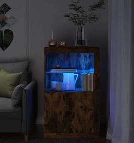 vidaXL Odkládací skříňka s LED osvětlením kompozitní dřevo [836624] Barva: Bílá