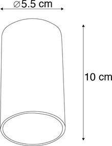 Sada 4 moderních přisazených bodových svítidel bílá 5,5 cm GU10 50 mm - Tuba